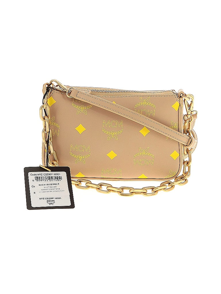 MCM Gold Tan Leather Crossbody Bag One Size - 49% off | ThredUp