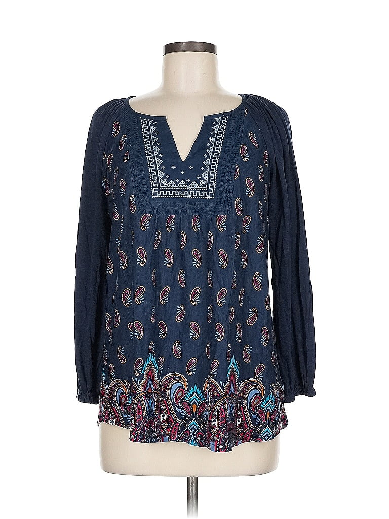 Vintage X America Blue Long Sleeve Blouse Size M - 73% off | ThredUp