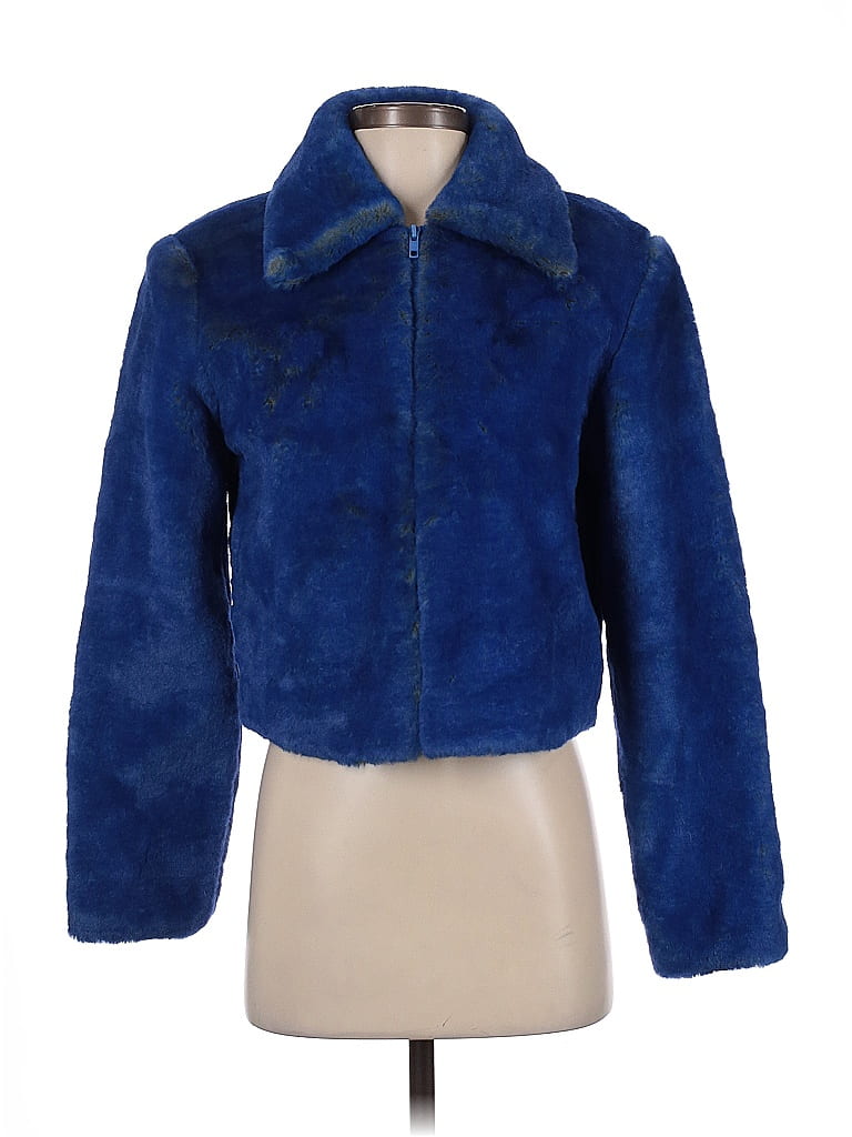 Assorted Brands Blue Faux Fur Jacket Size S - 48% off | ThredUp