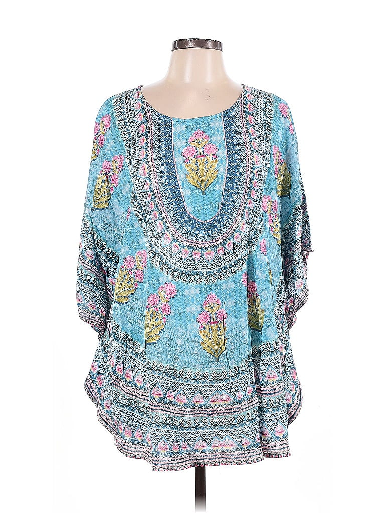 Tolani 100% Modal Teal 3/4 Sleeve Blouse Size L (Petite) - 76% off ...