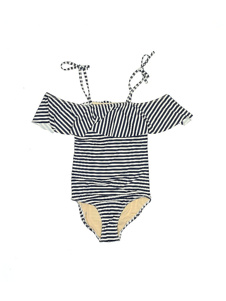 Albion Stripes Ivory Blue One Piece Swimsuit Size 10 - 48% off | ThredUp