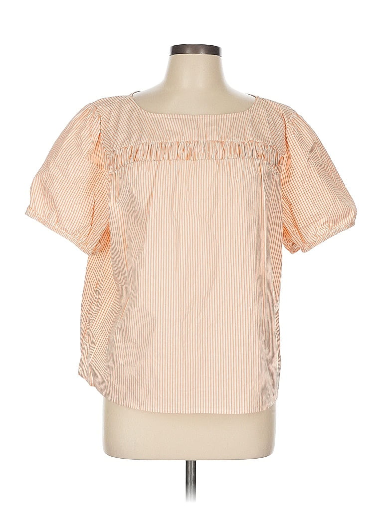 Candace Cameron Bure Orange Short Sleeve Blouse Size L - 57% off | ThredUp