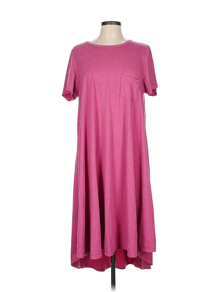 Lularoe Solid Pink Casual Dress Size L - 52% off | ThredUp