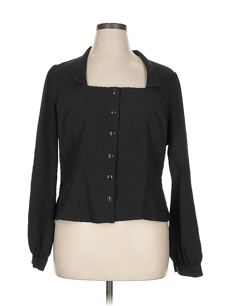 Collectif Black Long Sleeve Blouse Size 16 - 52% off | ThredUp