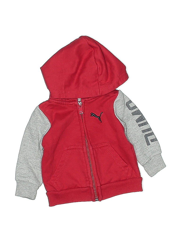 Puma Red Zip Up Hoodie Size 0-3 mo - 48% off | ThredUp