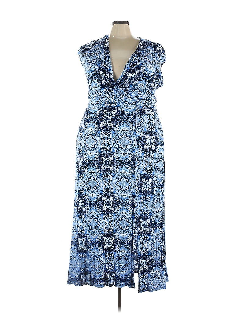 Lane Bryant Print Blue Casual Dress Size 22 - 53% off | ThredUp