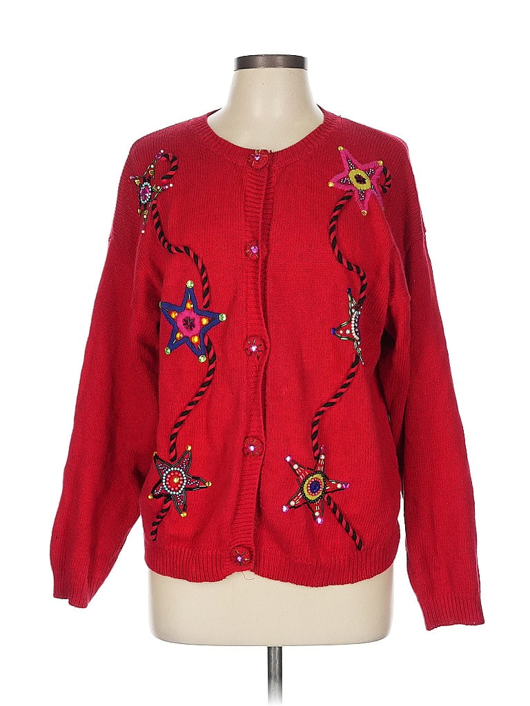 A&M Red Cardigan Size L - 78% off | ThredUp