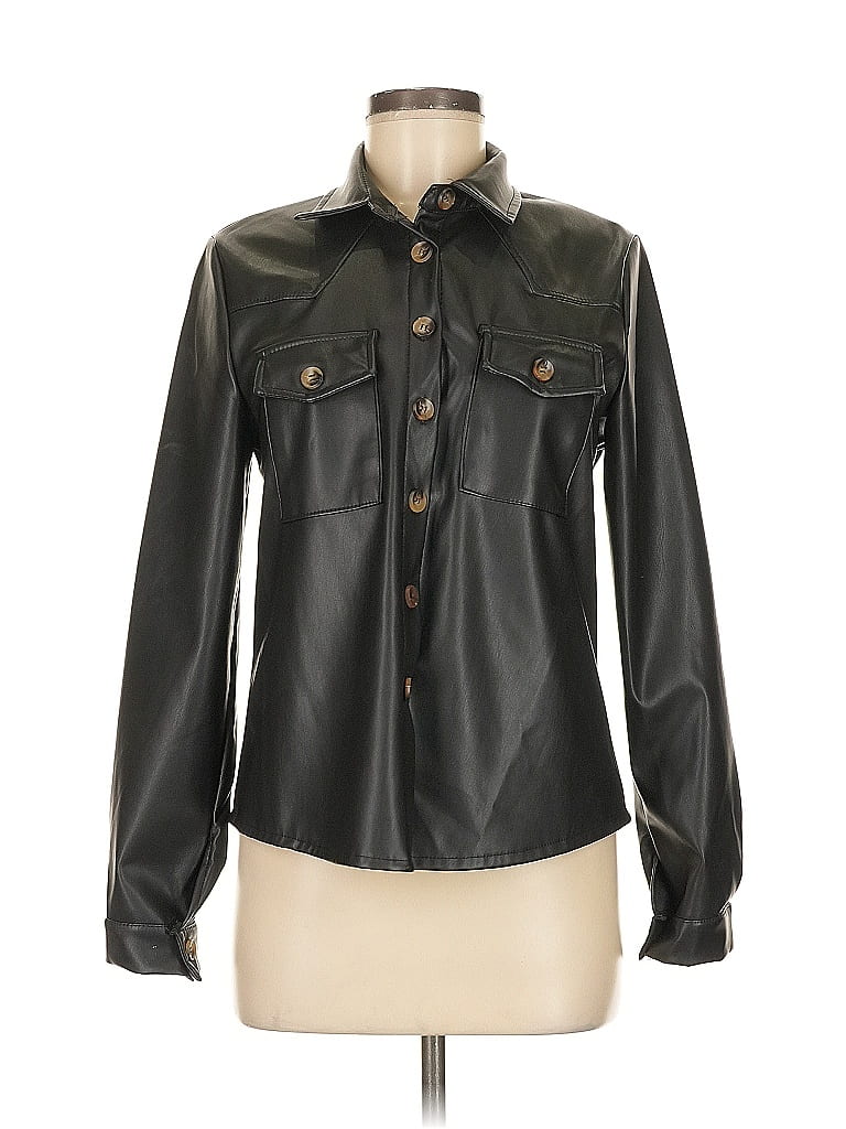 Venti6 Black Faux Leather Jacket Size M - 70% off | ThredUp
