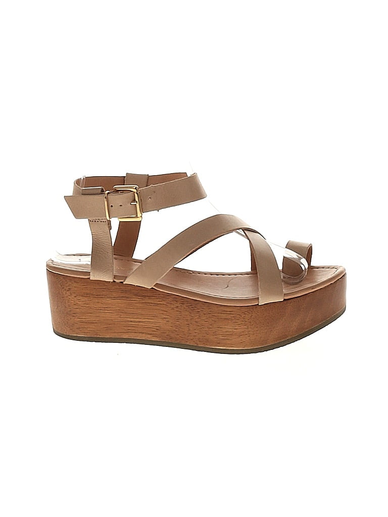 Madison Harding 100% Leather Tan Wedges Size 7 - 82% off | ThredUp