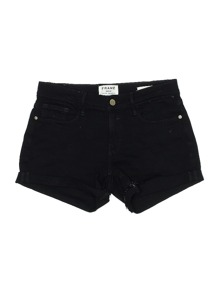 FRAME Denim Solid Black Denim Shorts 25 Waist - 82% off | ThredUp