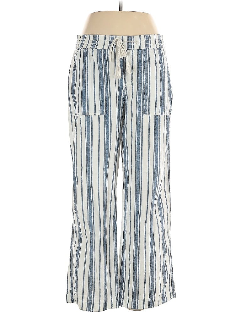 Sonoma Goods for Life Stripes Blue Linen Pants Size L - 56% off | ThredUp