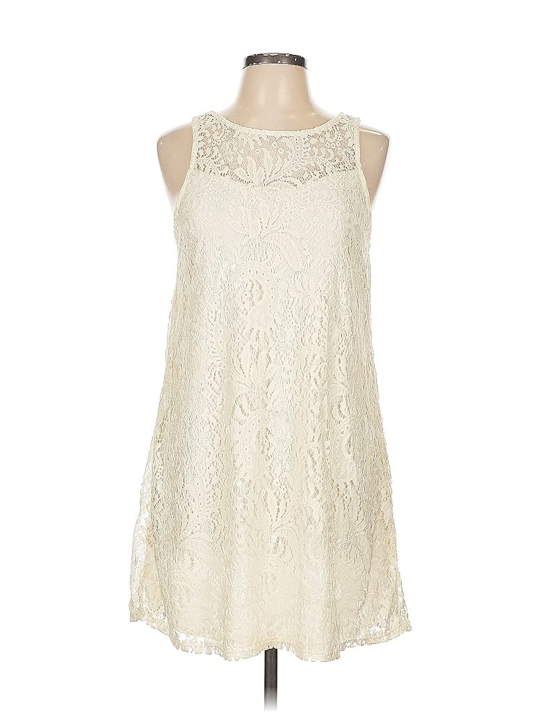 Socialite 100% Rayon Ivory Cocktail Dress Size L - 39% off | ThredUp