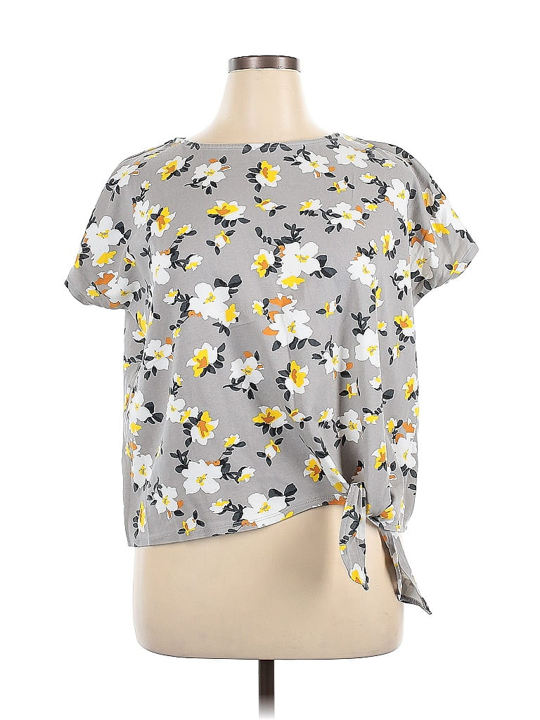Blair Gray Short Sleeve Blouse Size XL - 45% off | ThredUp