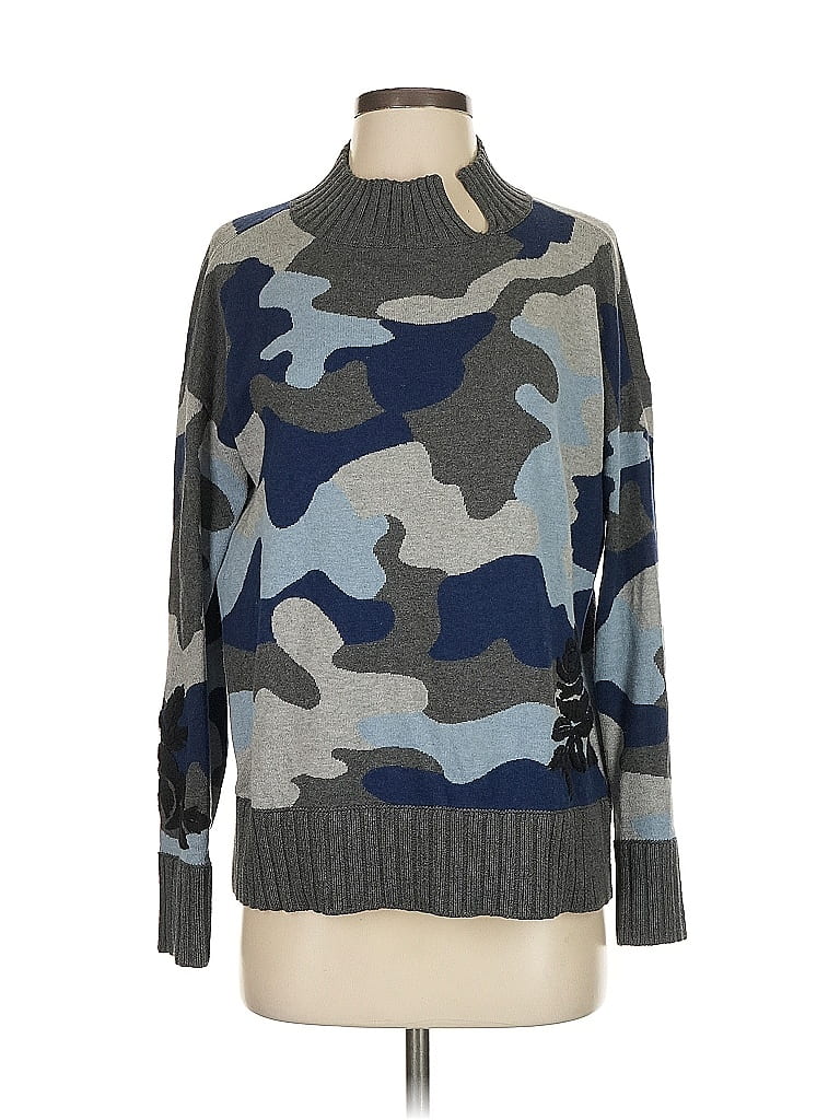 Lisa Todd Camo Blue Turtleneck Sweater Size S - 69% off | ThredUp