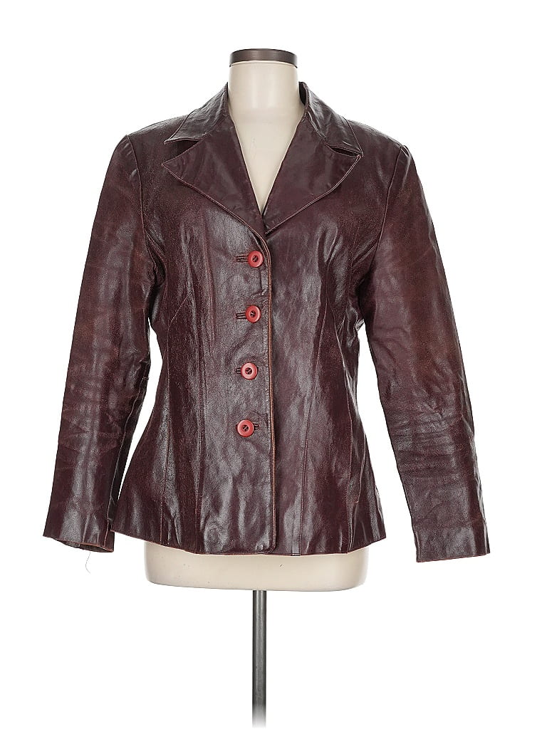 Wilson 100% Leather Burgundy Leather Jacket Size M - 51% off | ThredUp