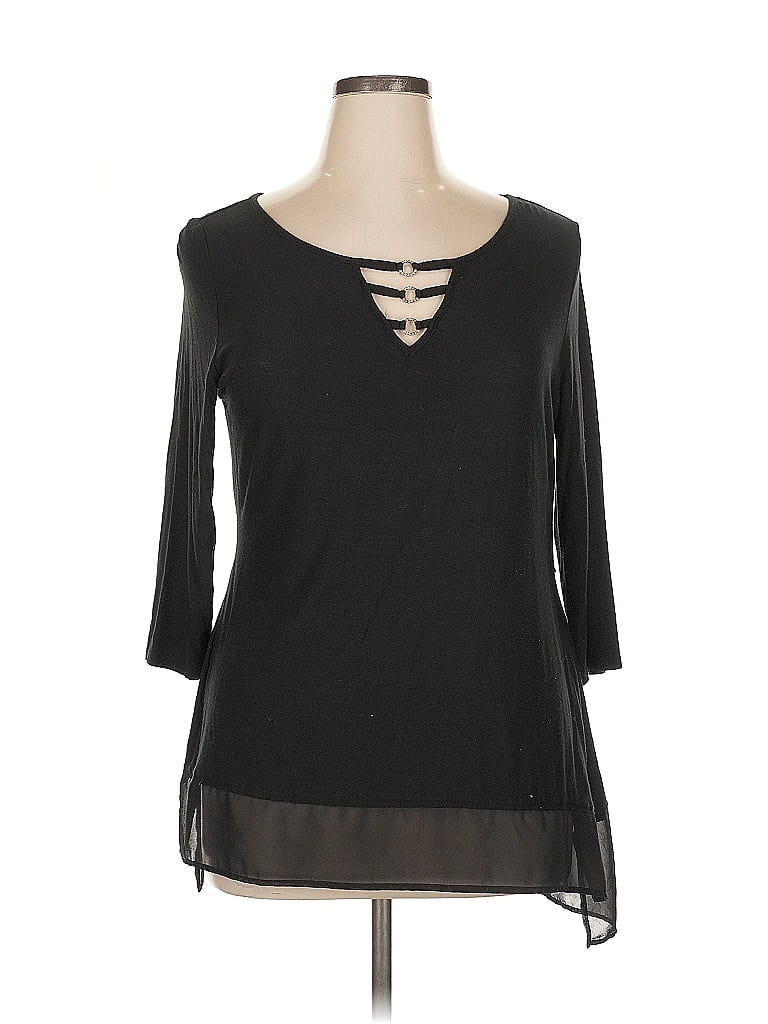 Belldini Black 3/4 Sleeve Top Size XL - 65% off | ThredUp