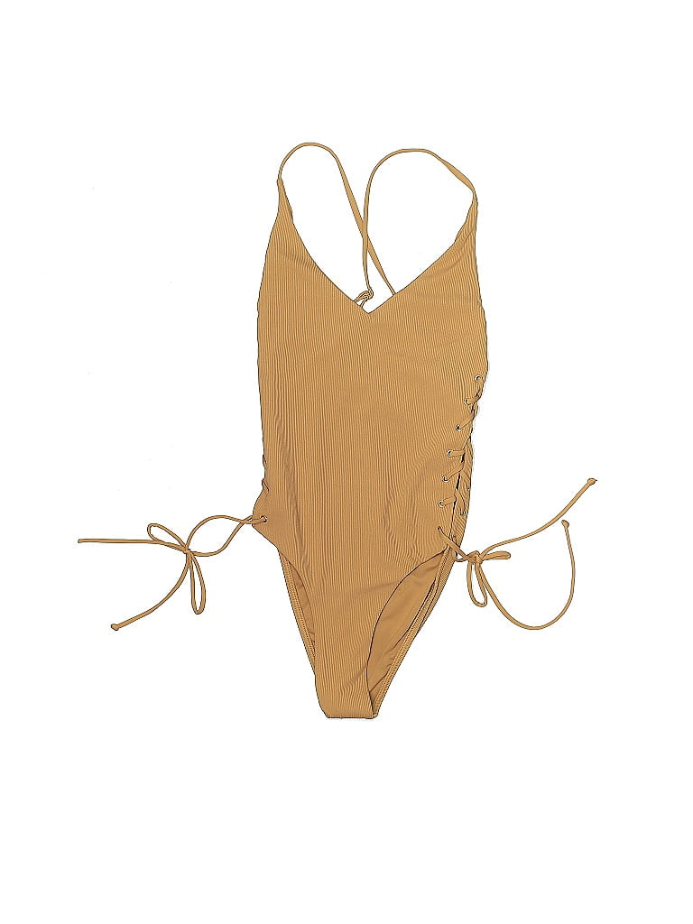 L Space Solid Tan One Piece Swimsuit Size 4 - 64% off | ThredUp