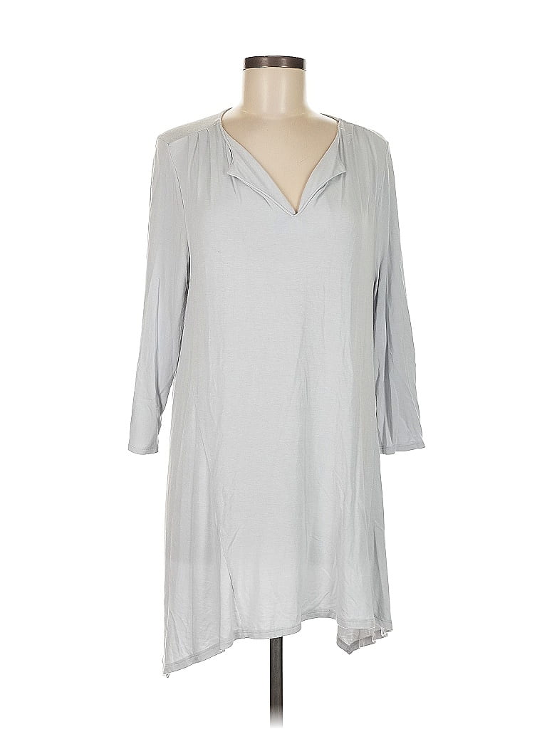 LOGO by Lori Goldstein Gray Casual Dress Size M - 73% off | ThredUp