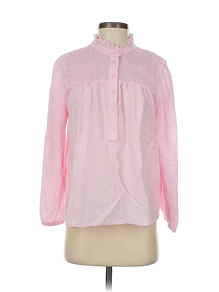 J.Crew 100% Cotton Pink Long Sleeve Blouse Size M - 78% off | ThredUp
