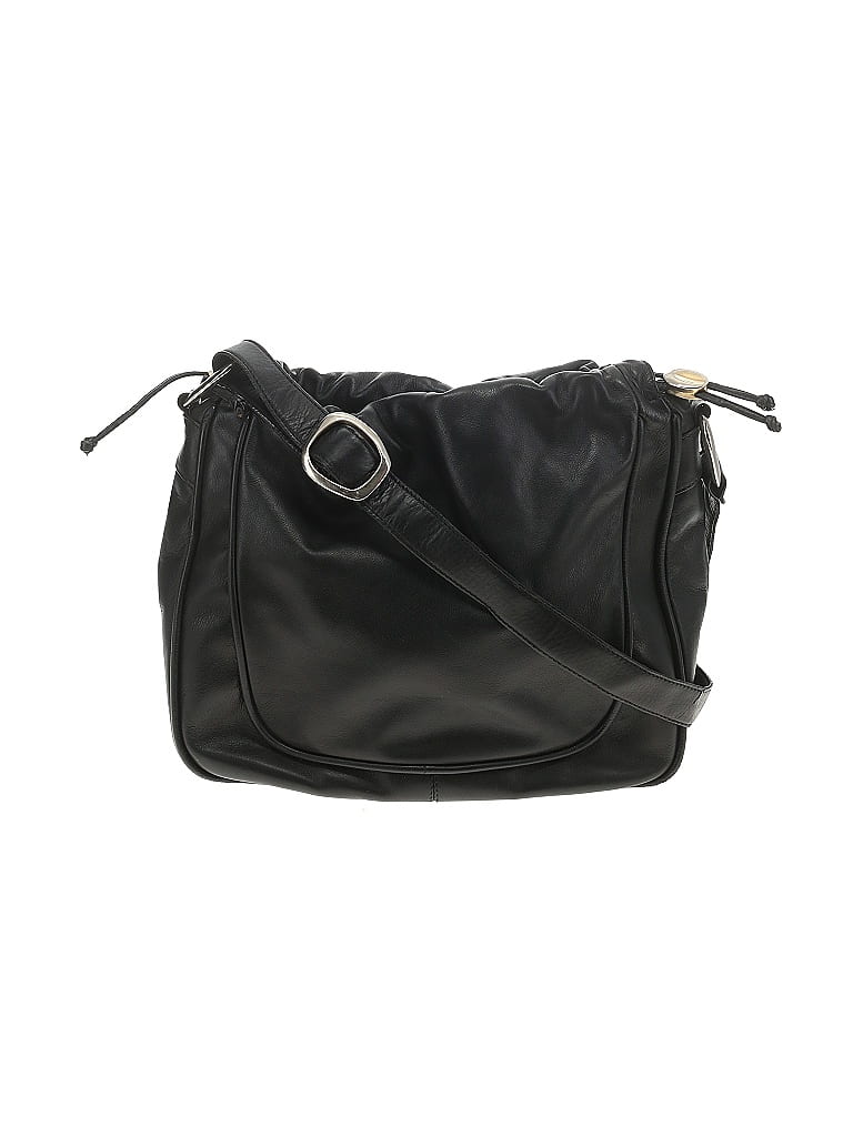 De Vecchi by Hamilton Hodge 100% Leather Solid Black Leather Crossbody ...