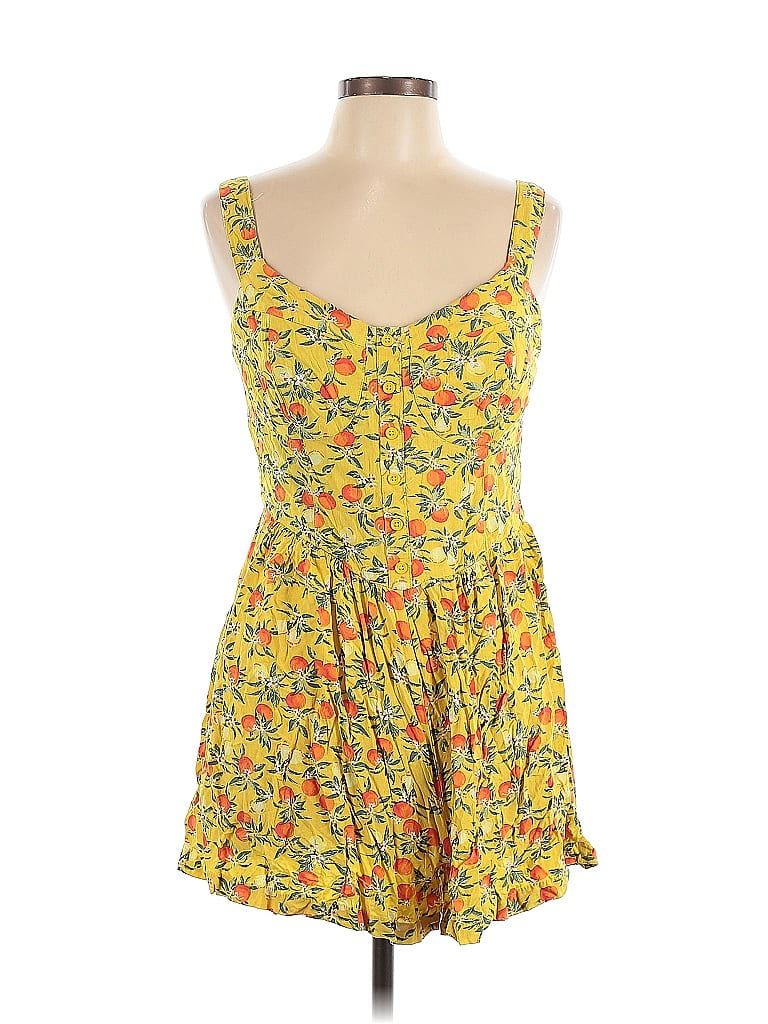 Wild Fable 100% Rayon Yellow Romper Size L - 50% off | ThredUp