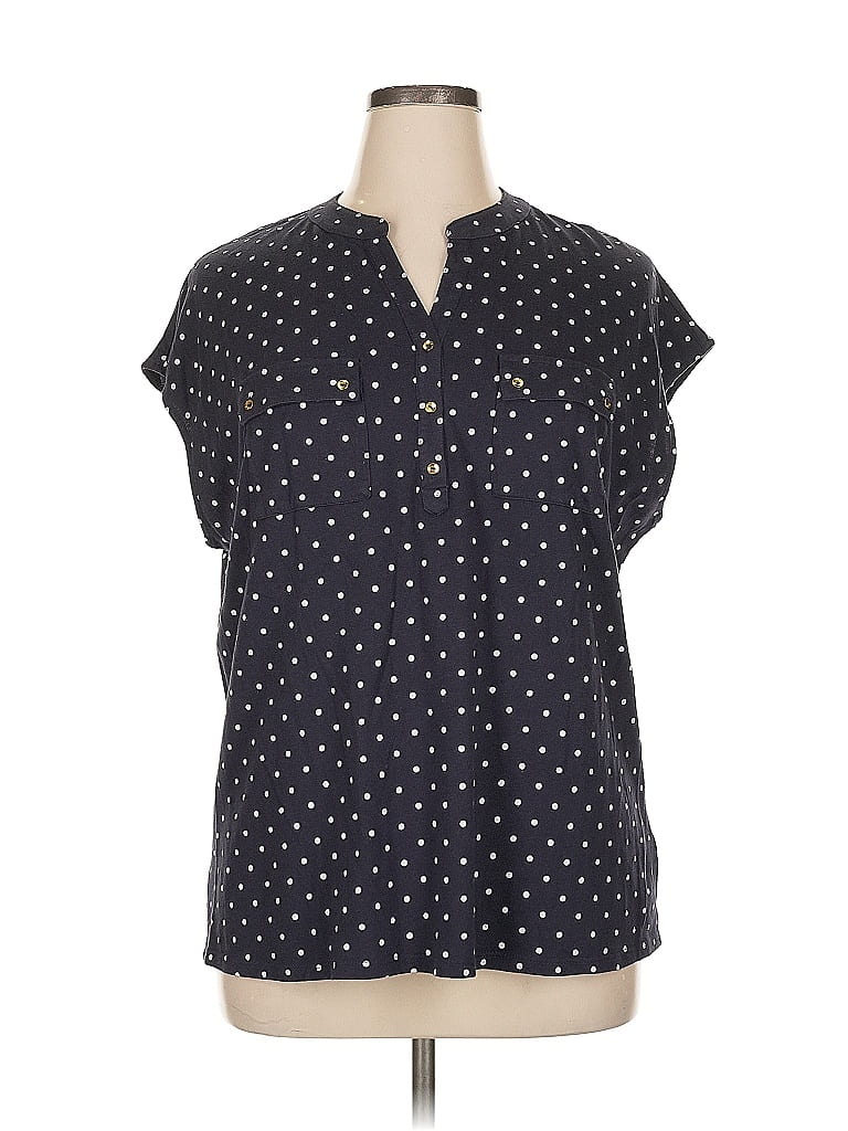 Talbots Outlet Polka Dots Black Short Sleeve Blouse Size 1X - 41% off ...