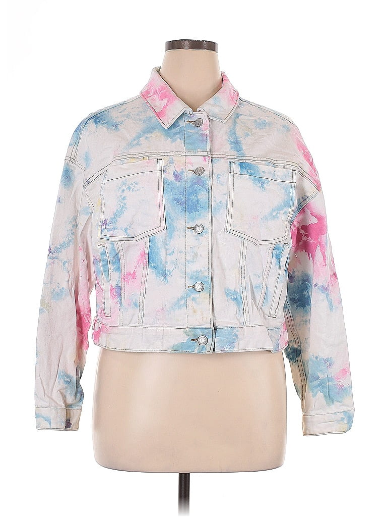 Wild Fable Tie-dye White Denim Jacket Size XL - 50% off | ThredUp
