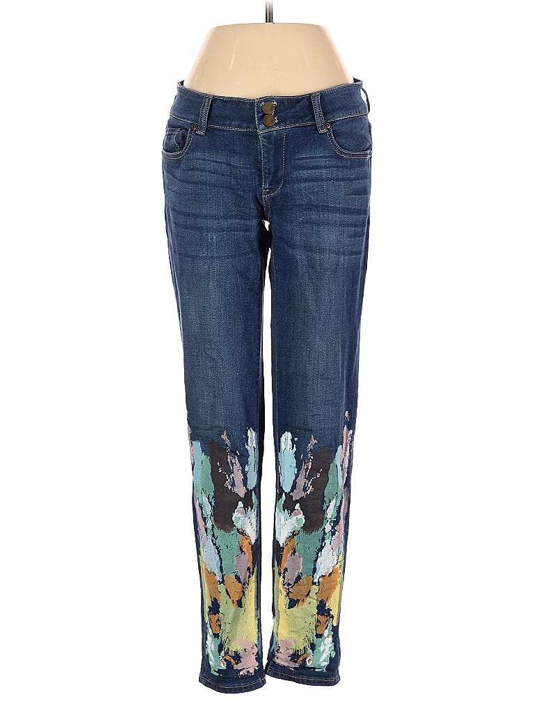 Soho JEANS NEW YORK & COMPANY Graphic Blue Jeans Size 0 - 68% off | ThredUp