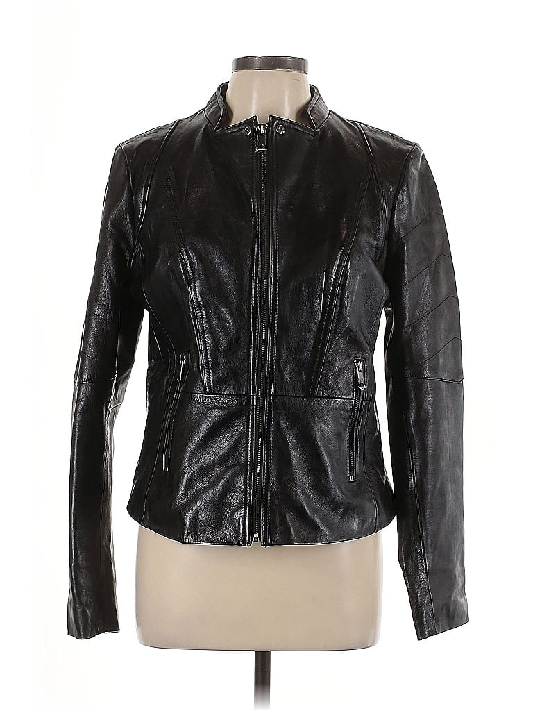 Marc New York Andrew Marc 100% Leather Black Leather Jacket Size L - 72 ...