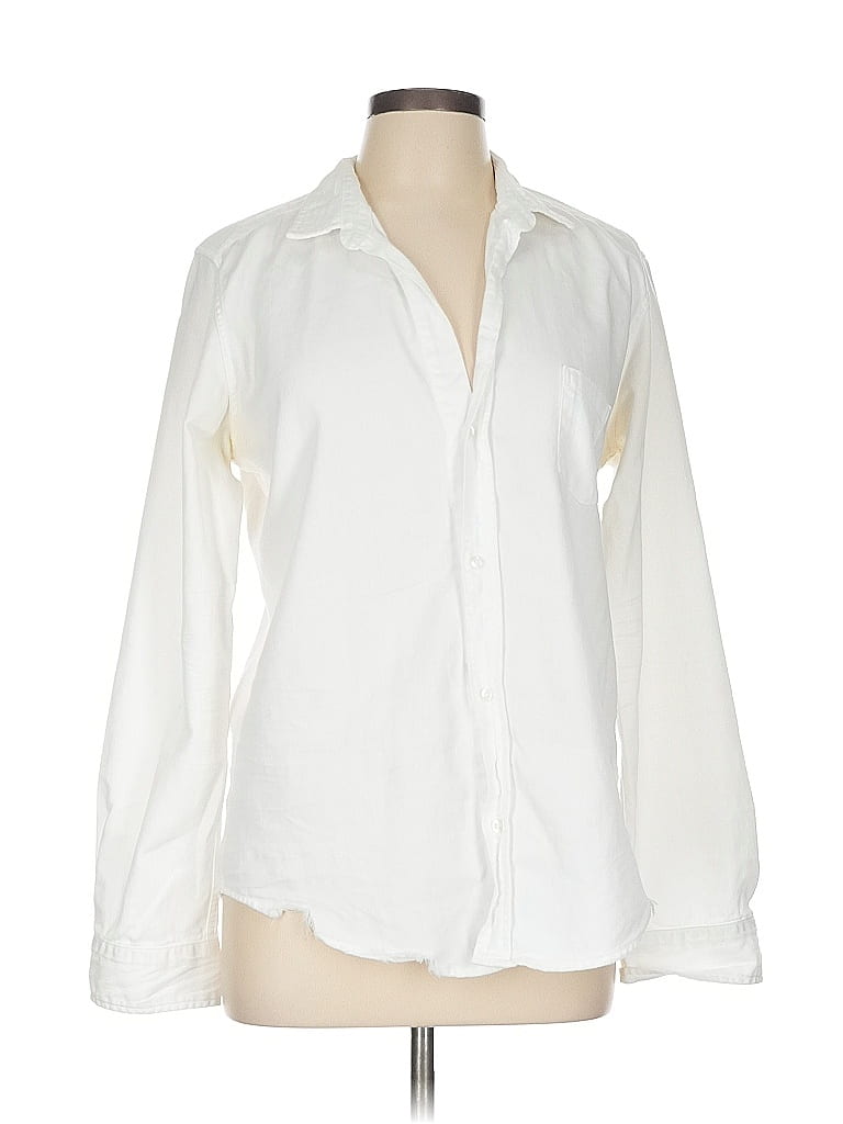 Frank & Eileen 100% Cotton Ivory Long Sleeve Blouse Size L - 75% off | ThredUp