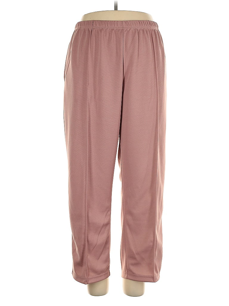 Sara Morgan for Haband 100% Polyester Solid Brown Pink Casual Pants ...