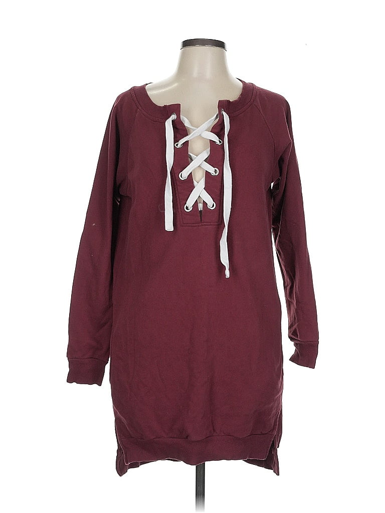 Ellie & Kate Burgundy Casual Dress Size L - 65% off | ThredUp