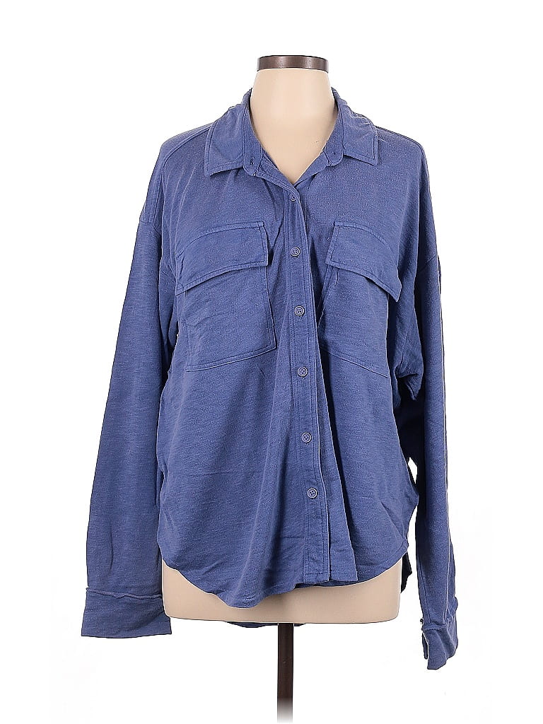 Splendid Blue Long Sleeve Button-Down Shirt Size L - 76% off | ThredUp