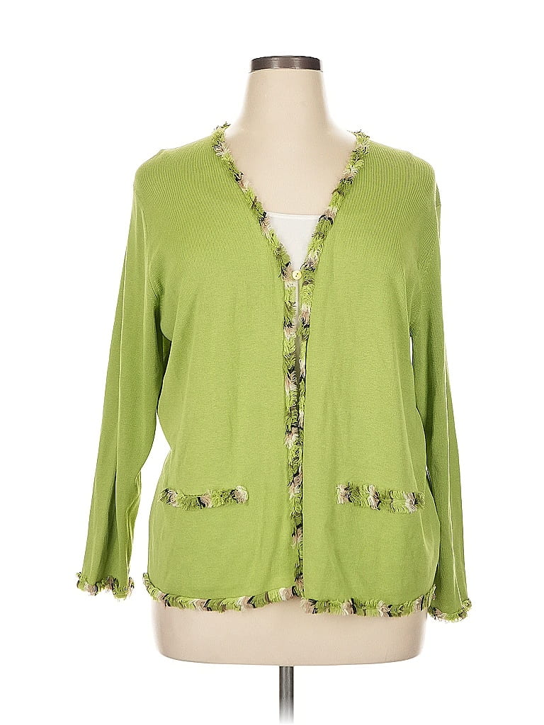 Sigrid Olsen Green Silk Cardigan Size 1X - 80% off | ThredUp