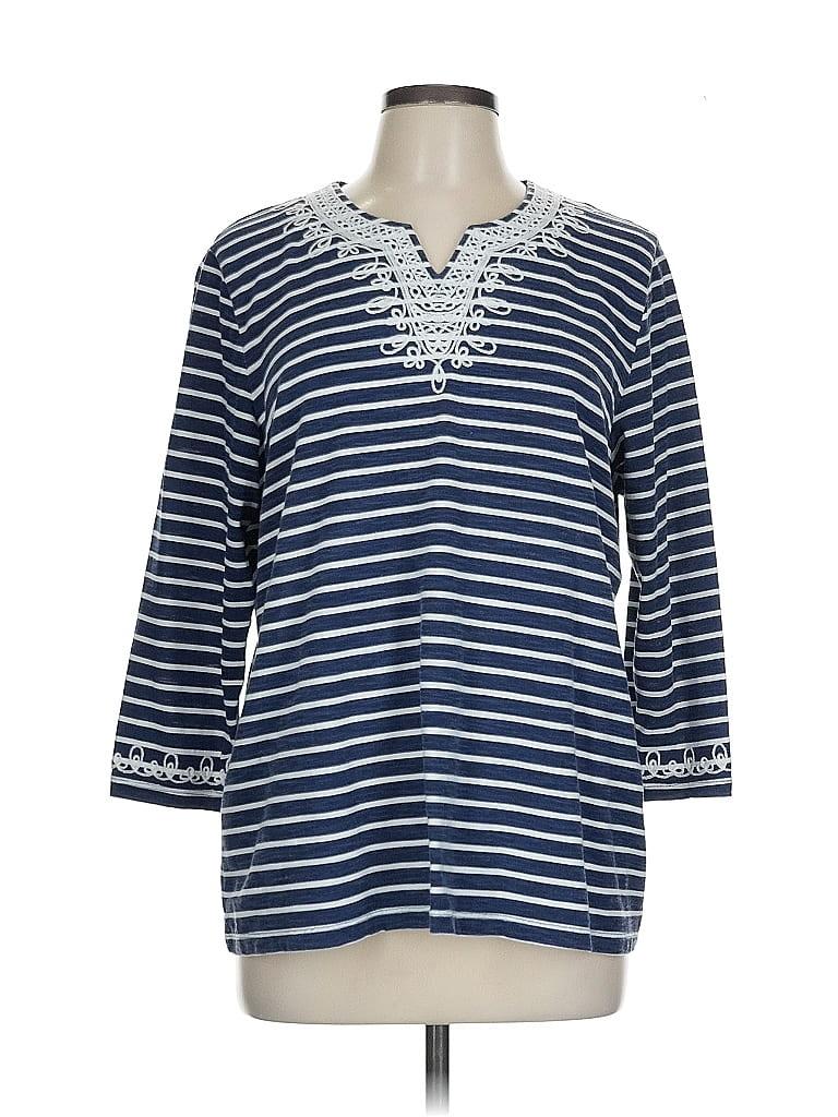 Allison Daley Blue 3/4 Sleeve Top Size L - 36% off | ThredUp