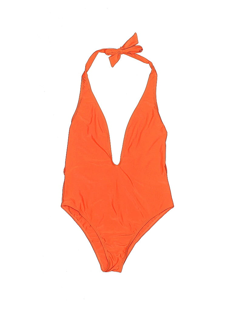 Hot Miami Styles Solid Orange One Piece Swimsuit Size M - 50% off | ThredUp