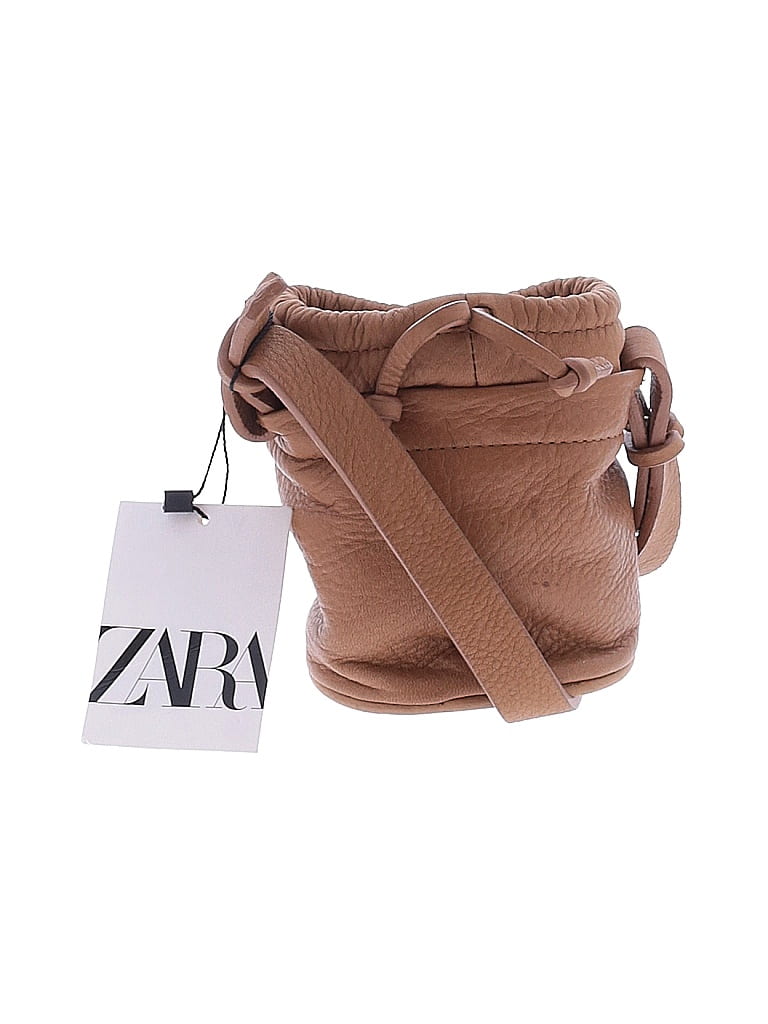 Zara Tan Brown Leather Bucket Bag One size - 58% off | ThredUp