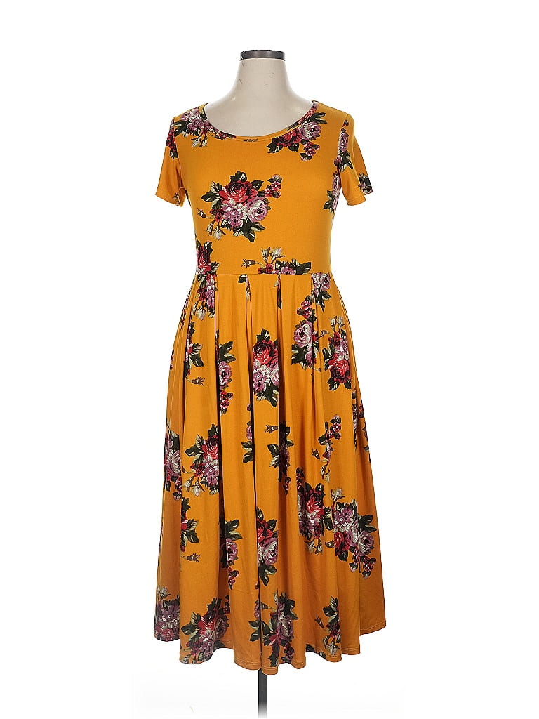 Pretty Young Thing Floral Yellow Casual Dress Size XL - 47% off | ThredUp