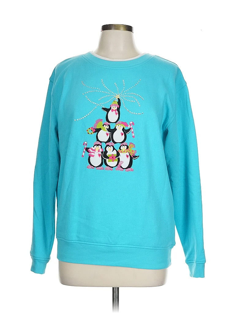 bua//bua Teal Sweatshirt Size L - 51% off | ThredUp