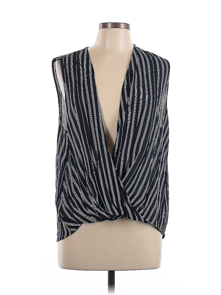 Rag & Bone 100% Viscose Silver Blue Sleeveless Blouse Size L - 77% off | ThredUp