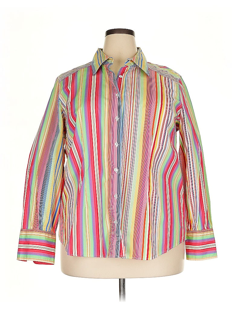 Tommy Hilfiger 100% Cotton Stripes Pink Long Sleeve Button-Down Shirt Size 18 - 76% off | ThredUp