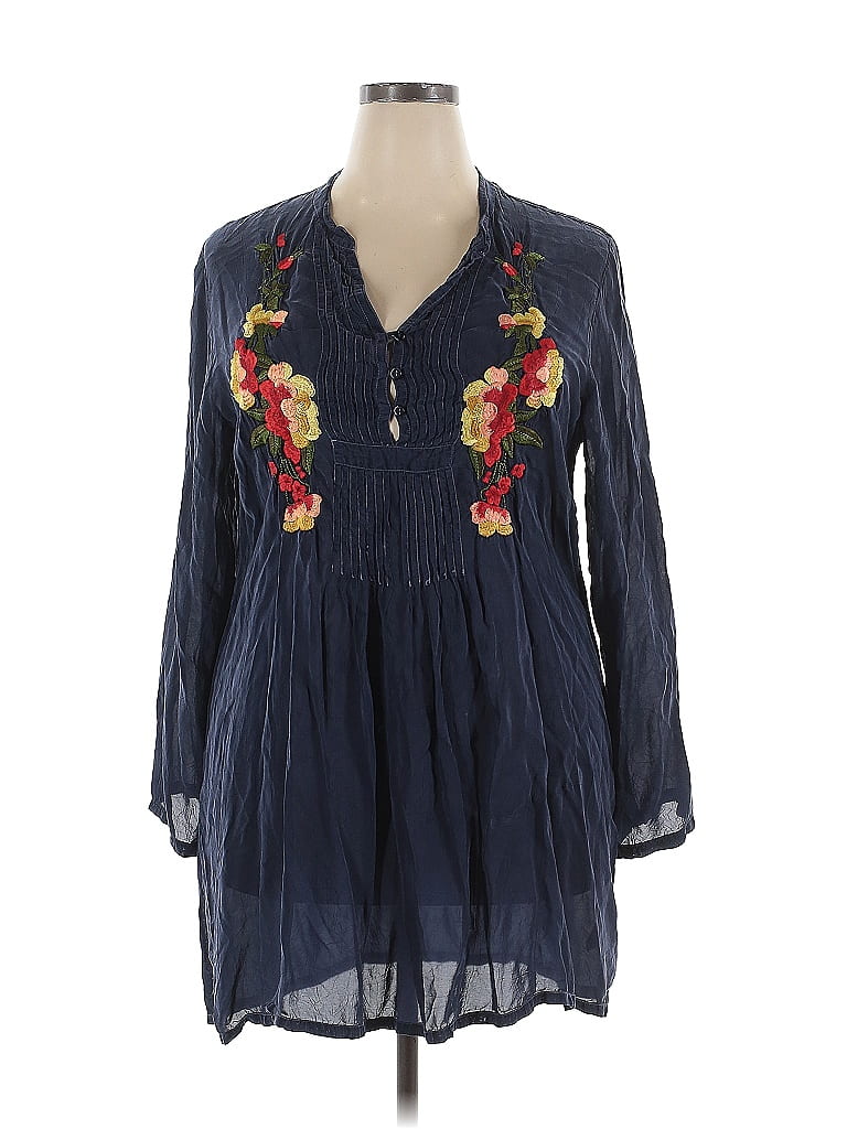 Johnny Was Blue Casual Dress Size XXL - 67% off | ThredUp