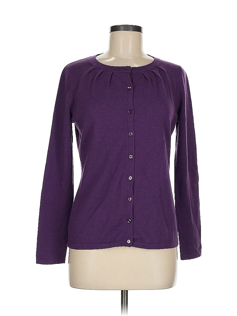 Kate Hill 100% Merino Wool Purple Wool Cardigan Size M - 21% off | ThredUp