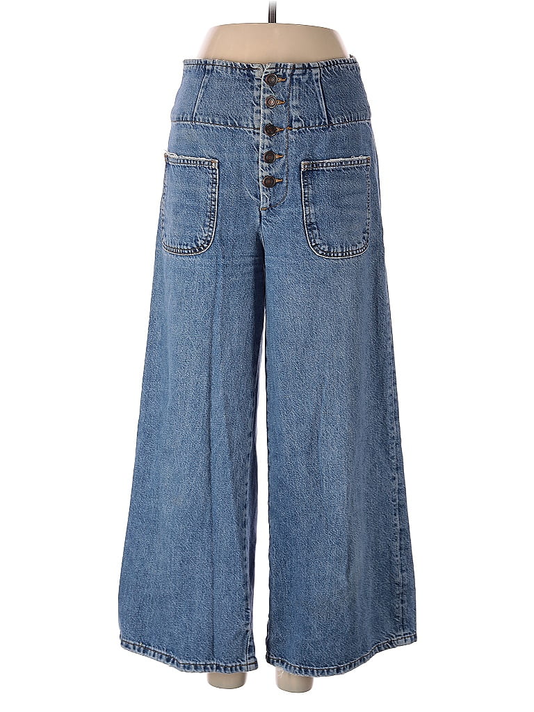 Free People 100% Cotton Blue Jeans Size 27 waist - 73% off | ThredUp