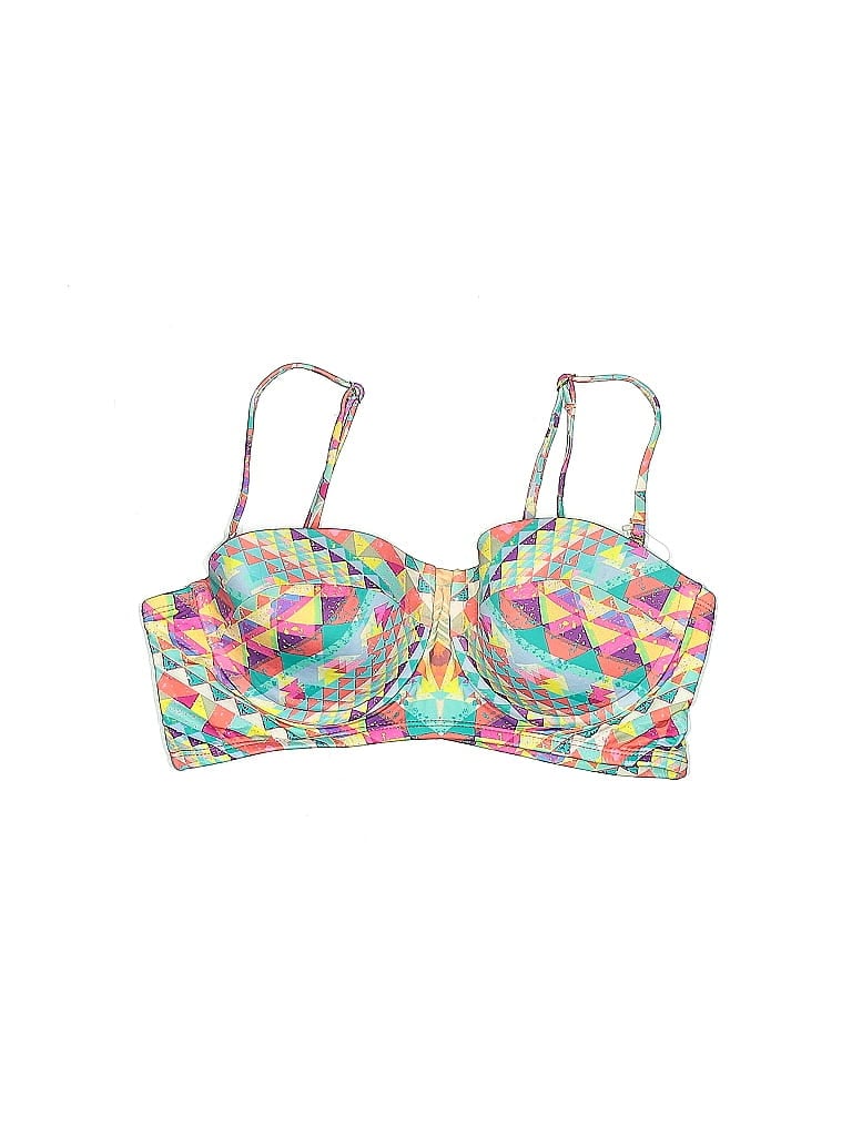 Bar III Print Gold Blue Swimsuit Top Size L - 47% off | ThredUp