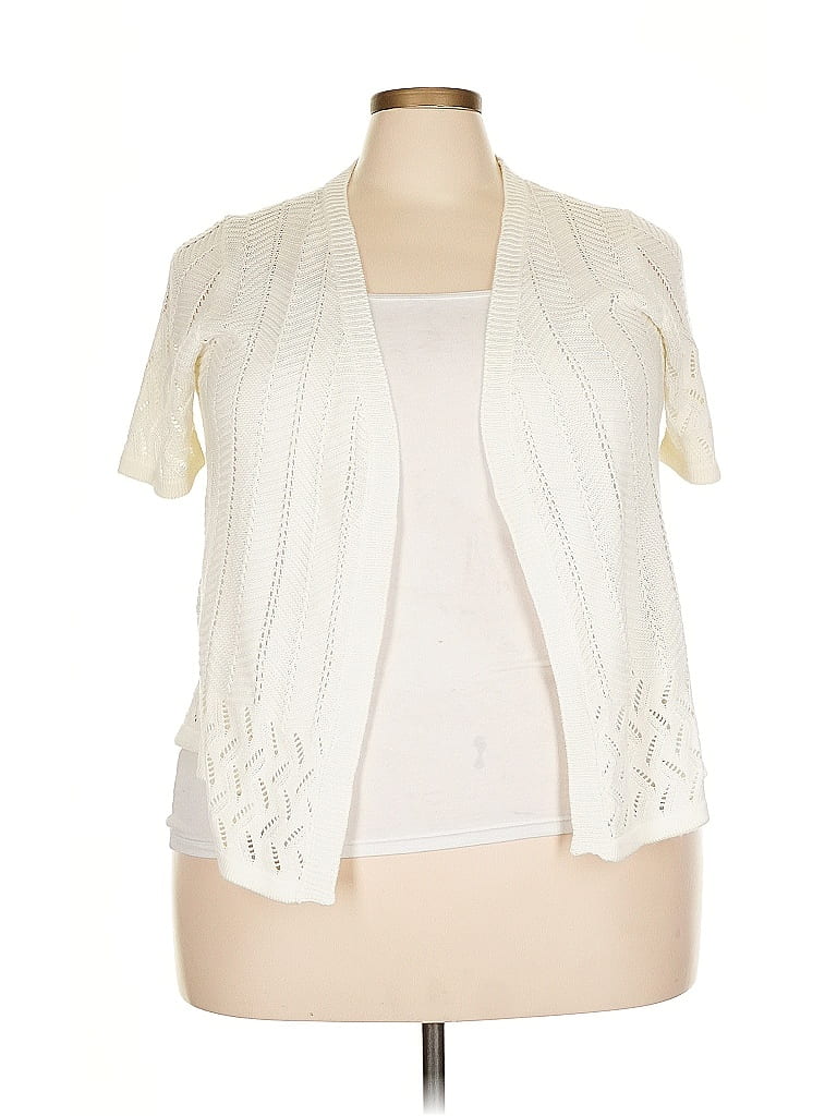 Cyrus 100% Acrylic Ivory Cardigan Size 2X - 64% off | ThredUp