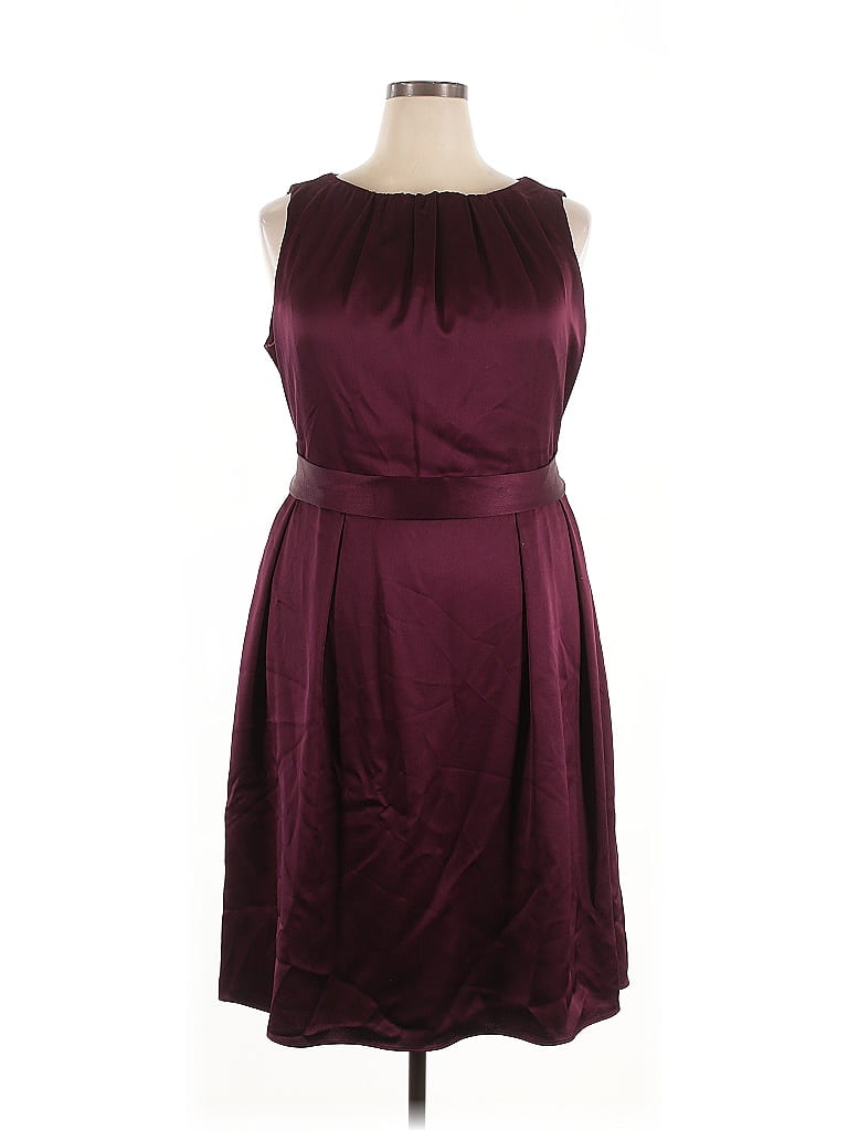 Talbots Solid Burgundy Cocktail Dress Size 20 - 23% off | ThredUp