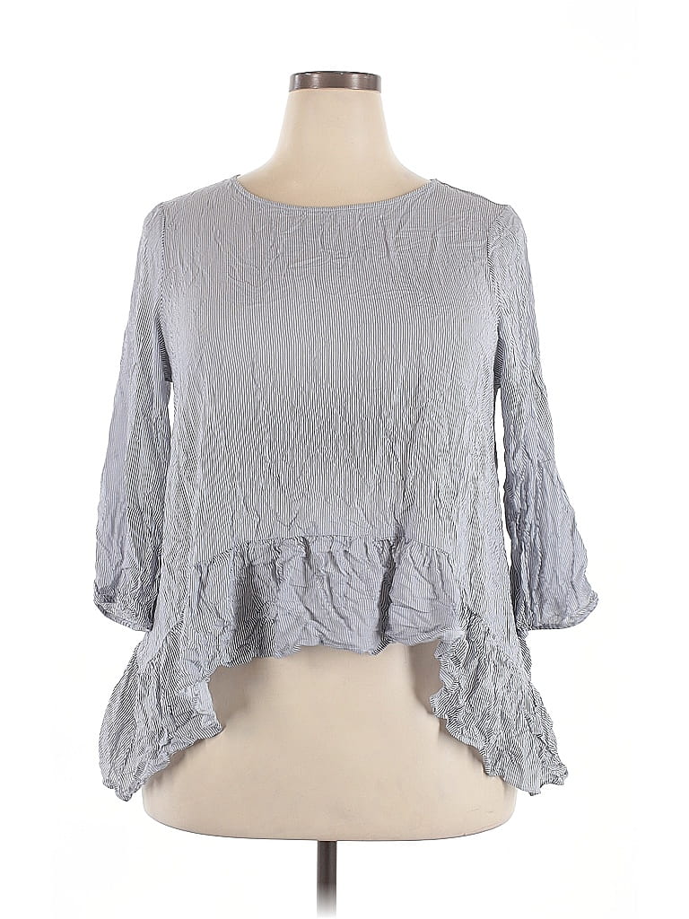 Madison Grey 100% Rayon Gray 3/4 Sleeve Blouse Size XXL - 52% off | ThredUp