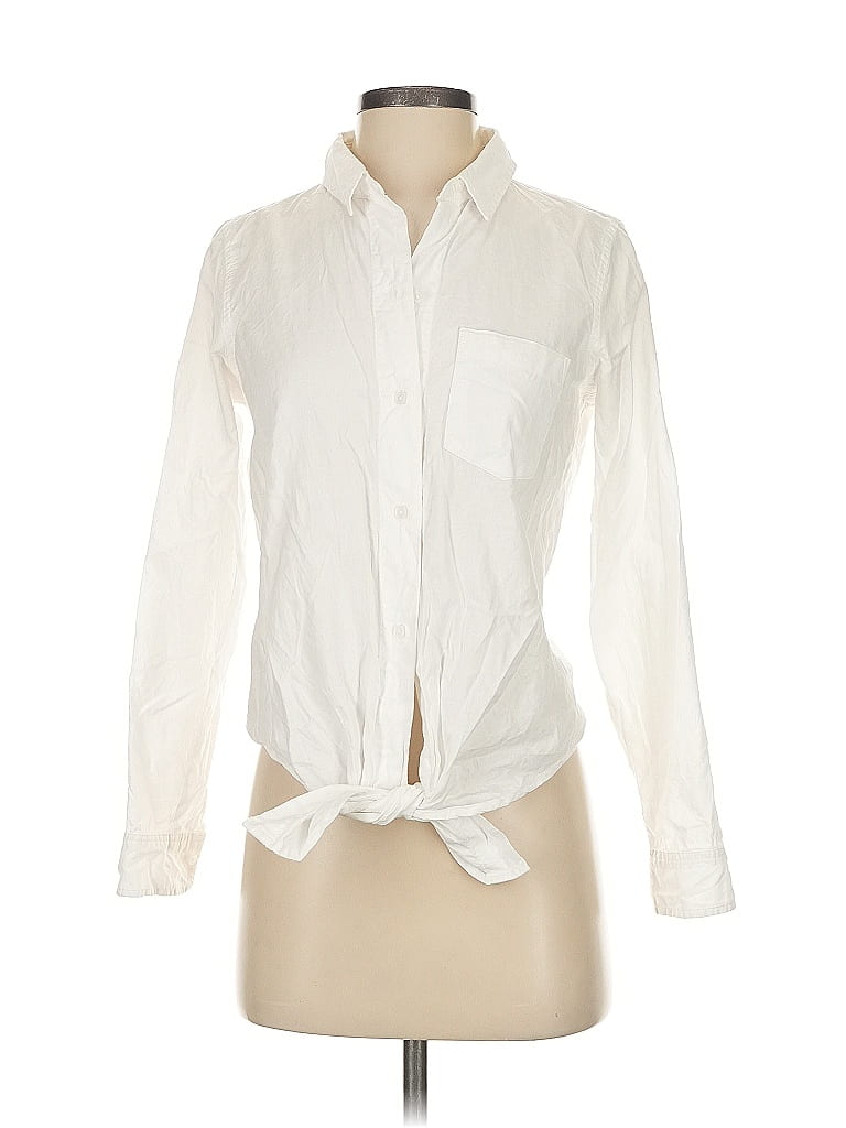 Madewell 100% Cotton Ivory Long Sleeve Button-Down Shirt Size XXS - 68% off | ThredUp