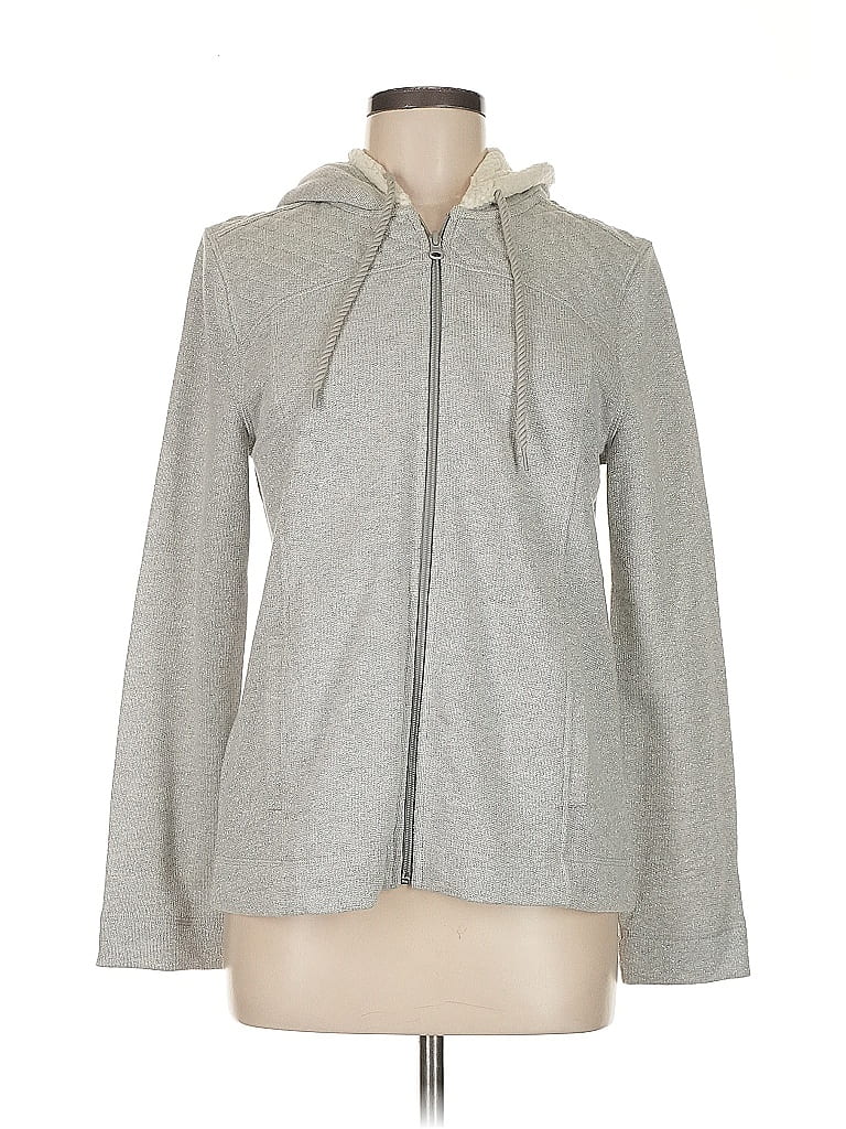 T by Talbots Gray Zip Up Hoodie Size M - 71% off | ThredUp